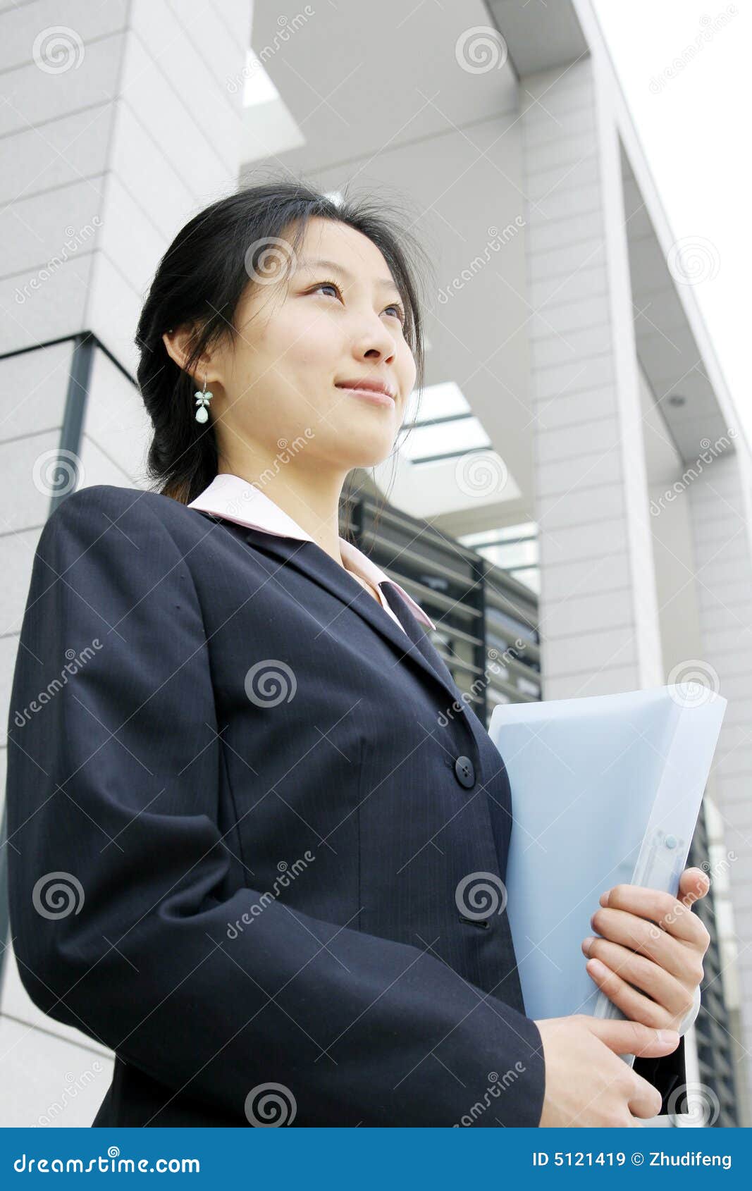 Young Business Women with Binder Stock Image - Image of work, attitude ...
