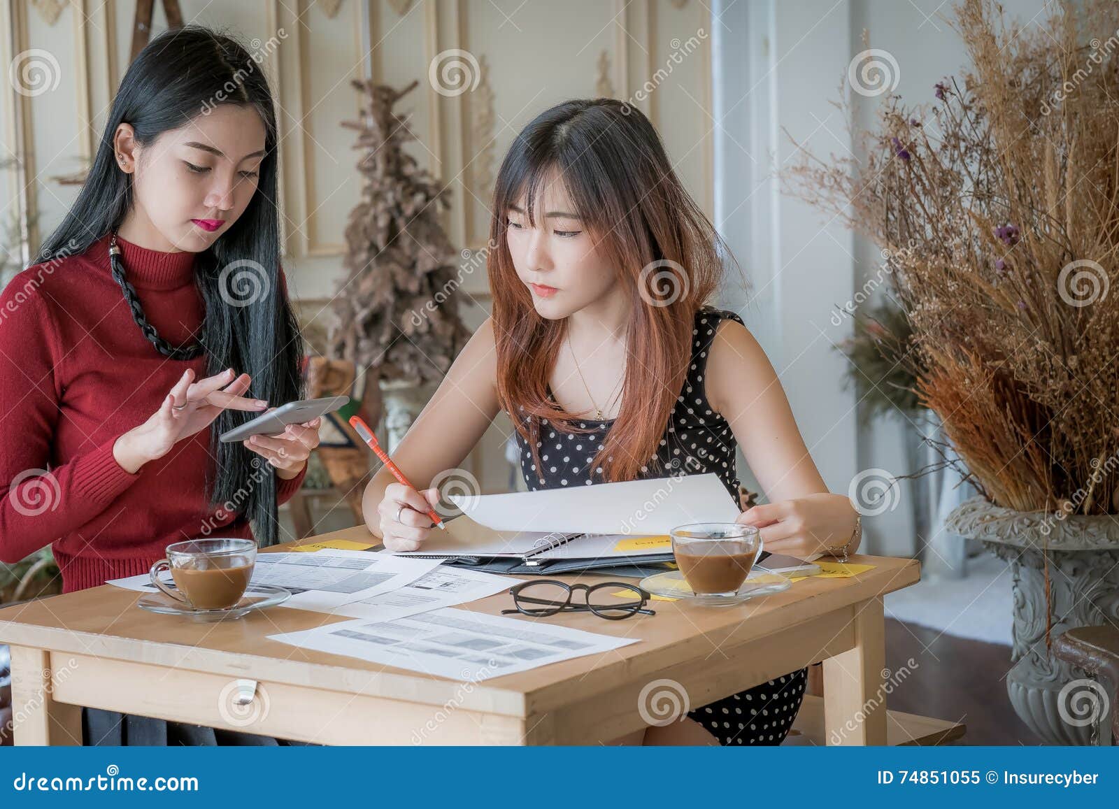 The Young Businessgirl Discussing Data at Meeting Stock Image - Image ...