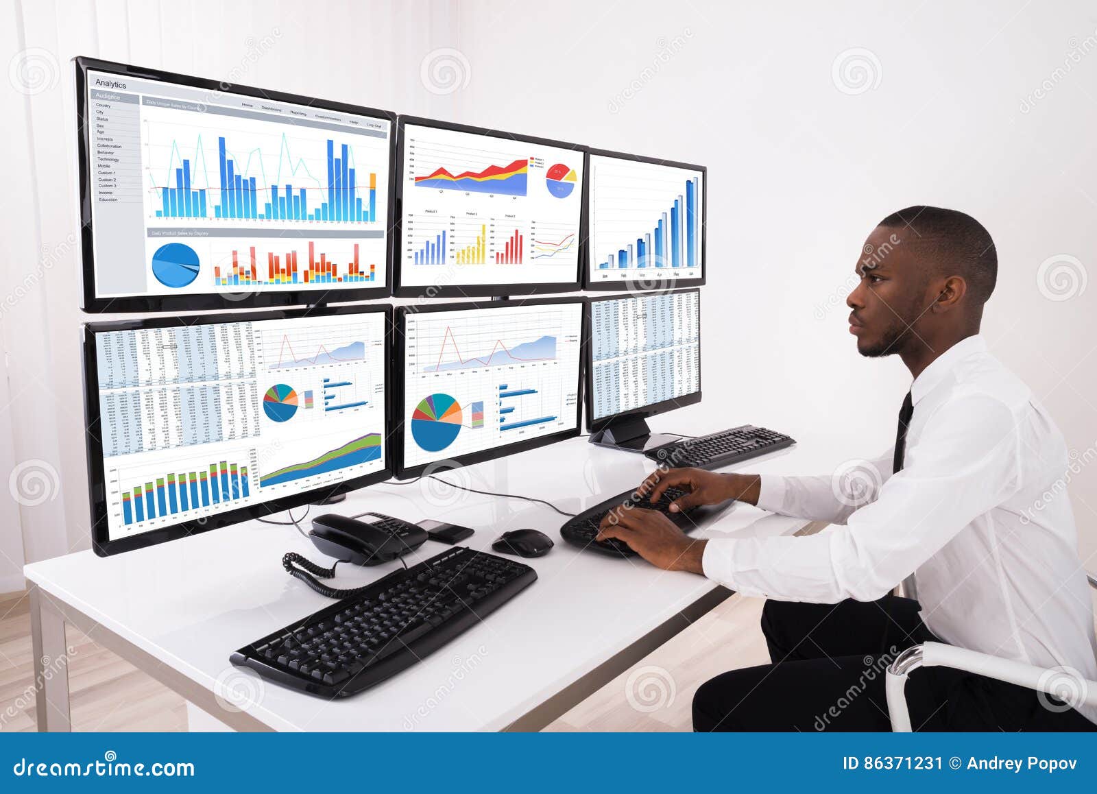 Businessman Analyzing Financial Chart on Computer Stock Image - Image ... Businessman Analyzing Financial Chart on Computer Stock Image - Image ...