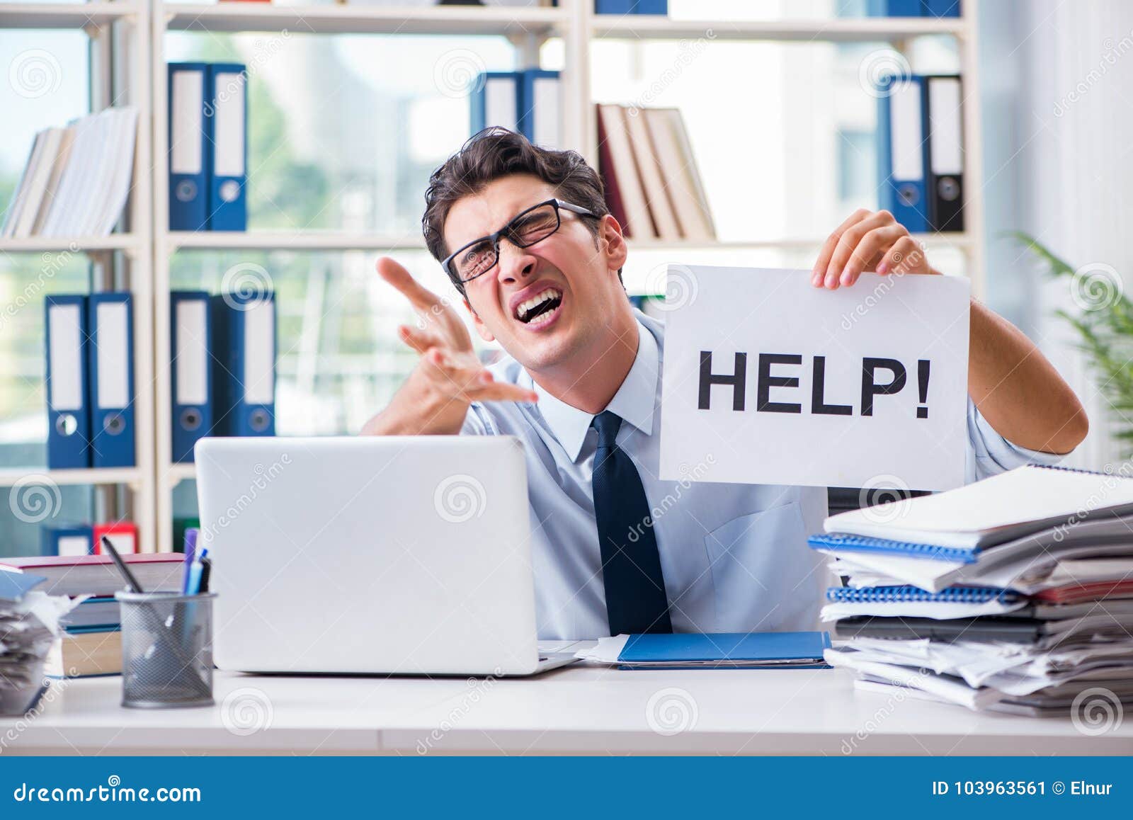 The Young Businessman Asking for Help in Office Stock Image - Image of ...
