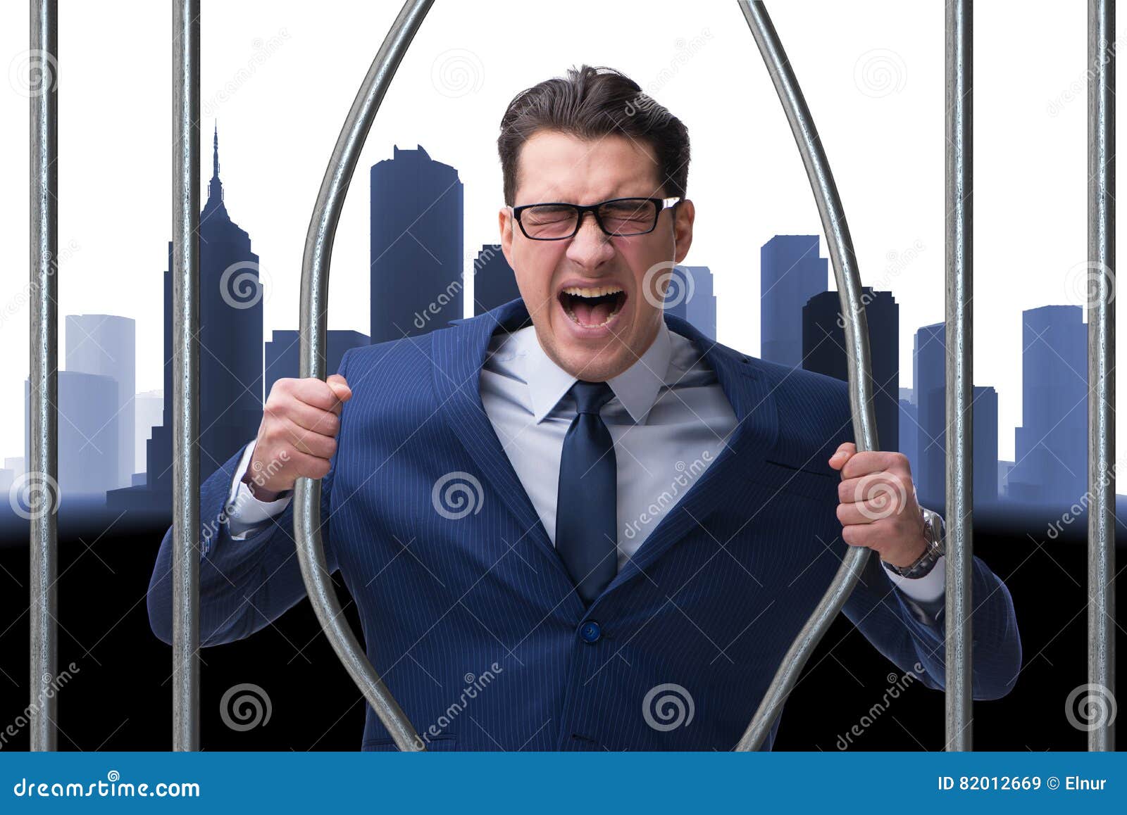 The Young Businessman Behind the Bars in Prison Stock Image - Image of ...