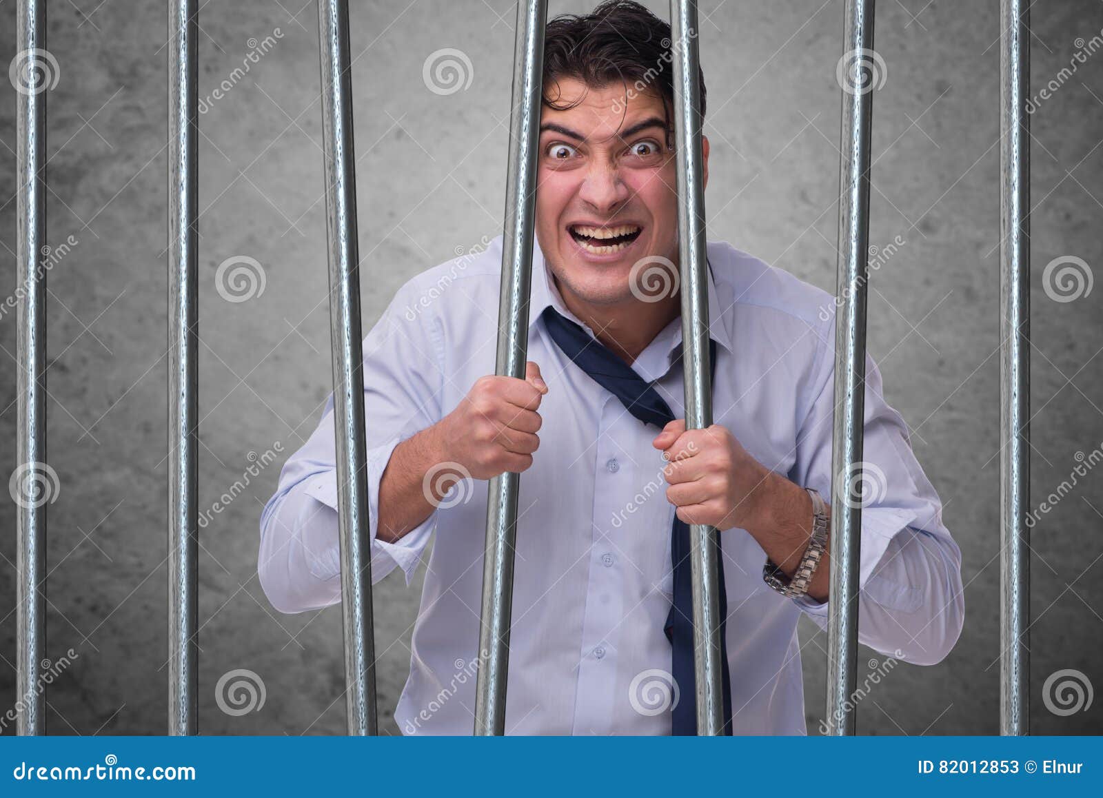 The Young Businessman Behind the Bars in Prison Stock Image - Image of ...