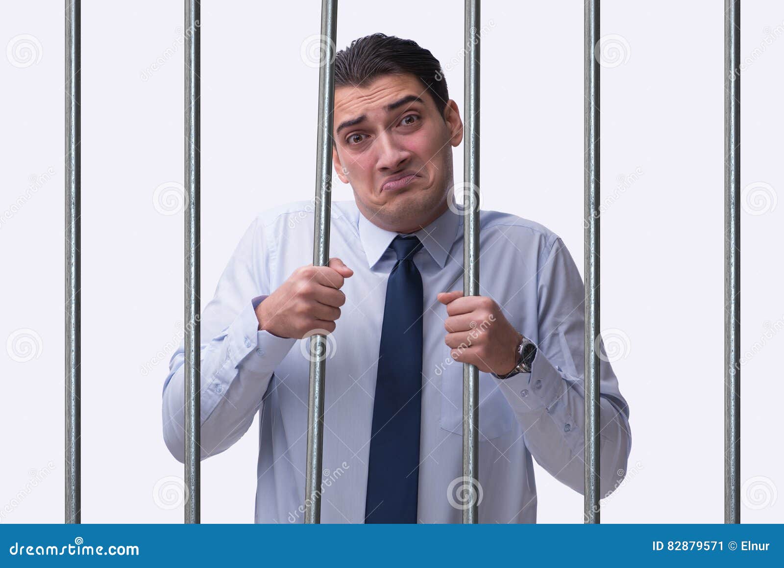 The Young Businessman Behind the Bars in Prison Stock Image - Image of ...