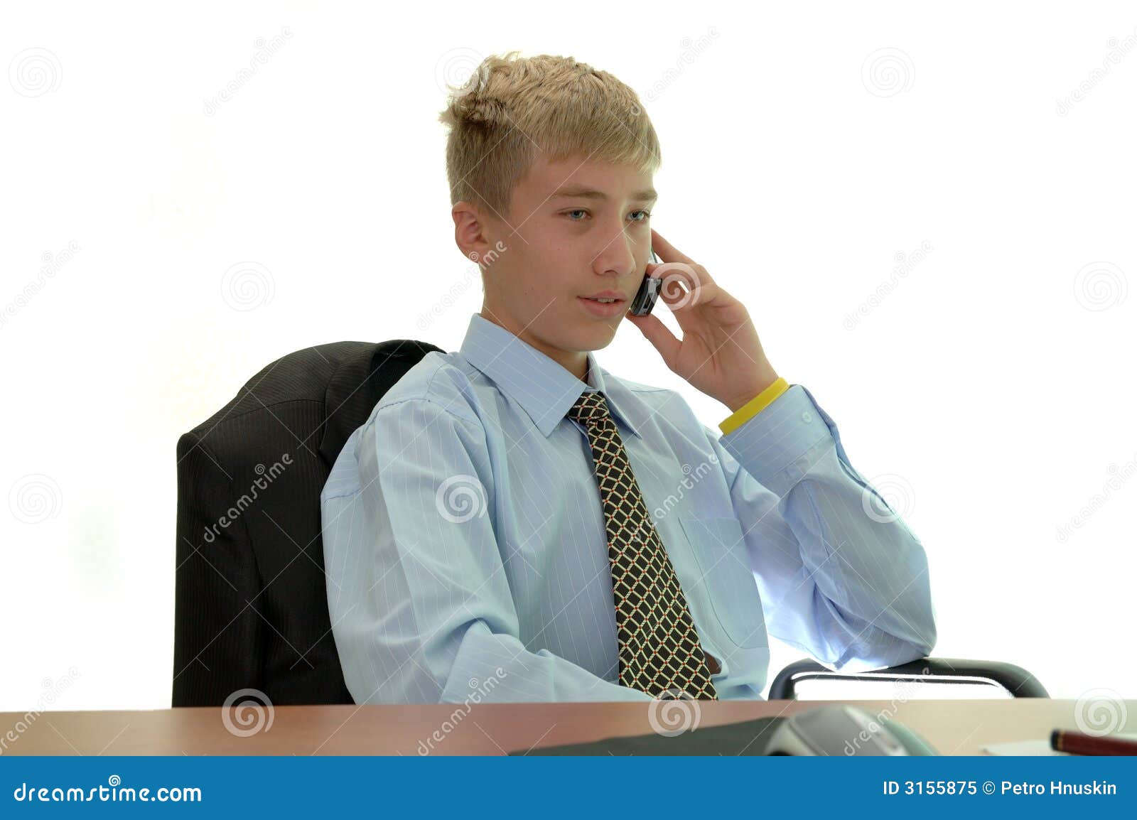 Young Businessman Behind Work. Stock Image - Image of people, business ...