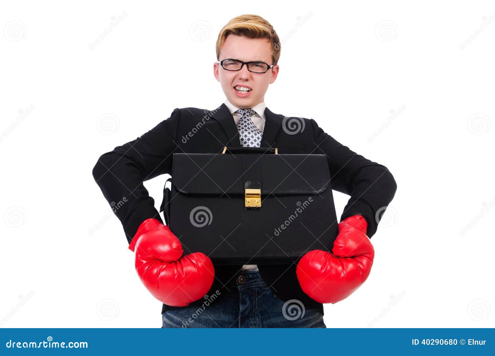 Young businessman boxer stock photo. Image of office - 40290680