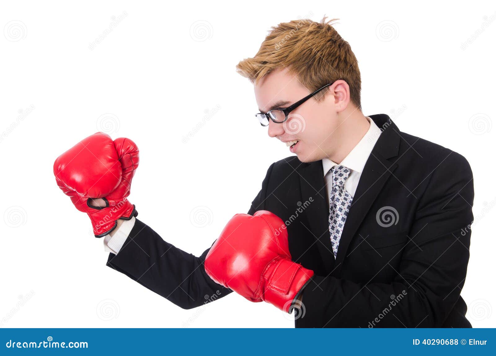 Young businessman boxer stock photo. Image of humorous - 40290688