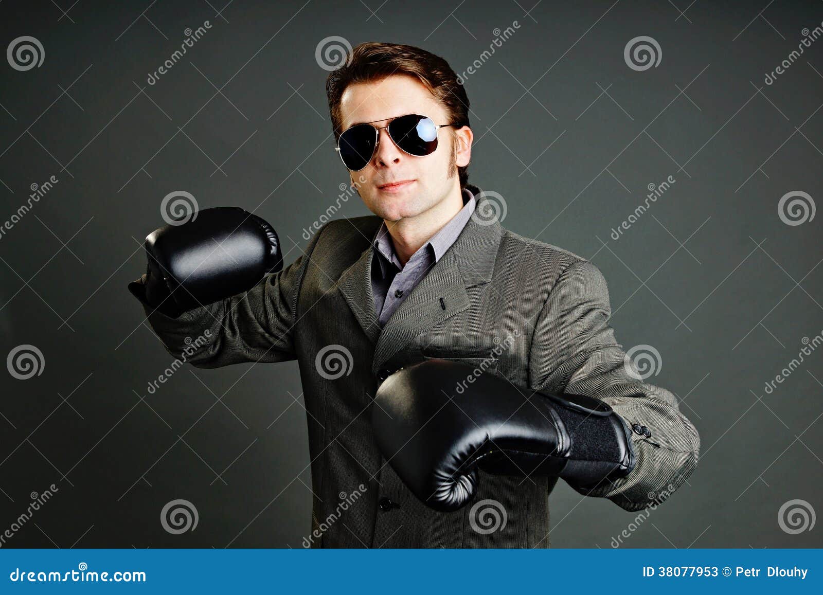 Young businessman boxing stock image. Image of portrait - 38077953