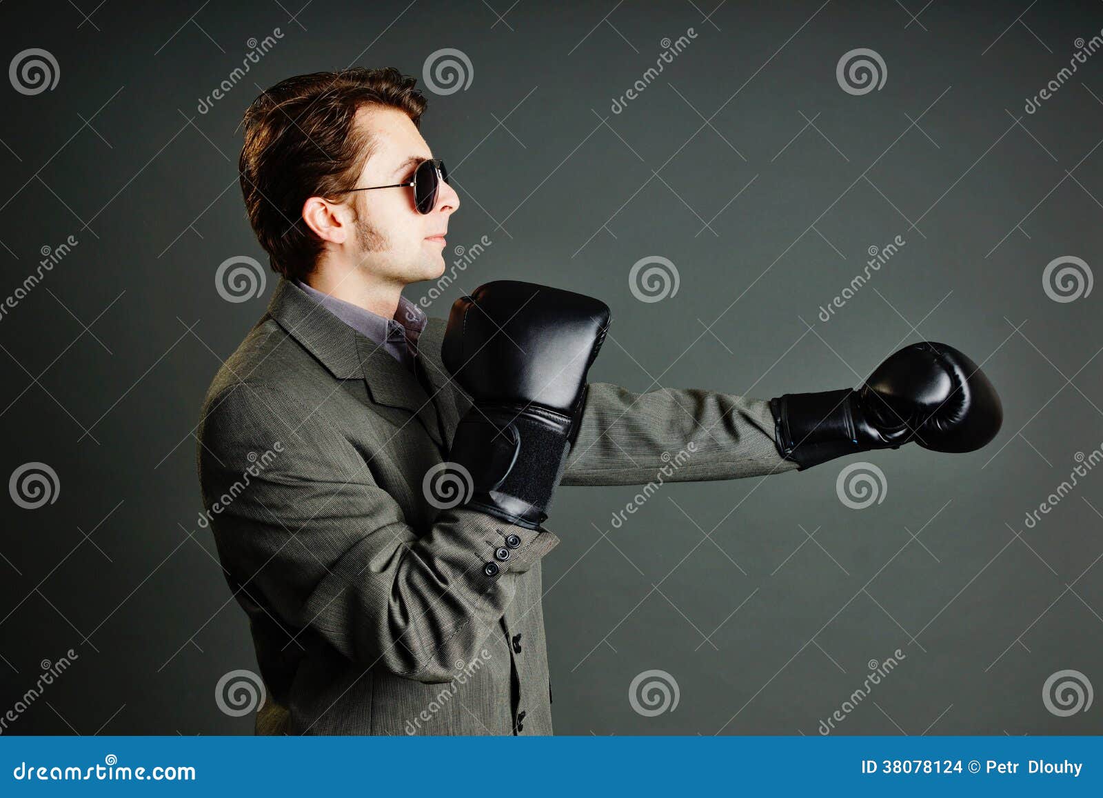 Young businessman boxing stock photo. Image of person - 38078124