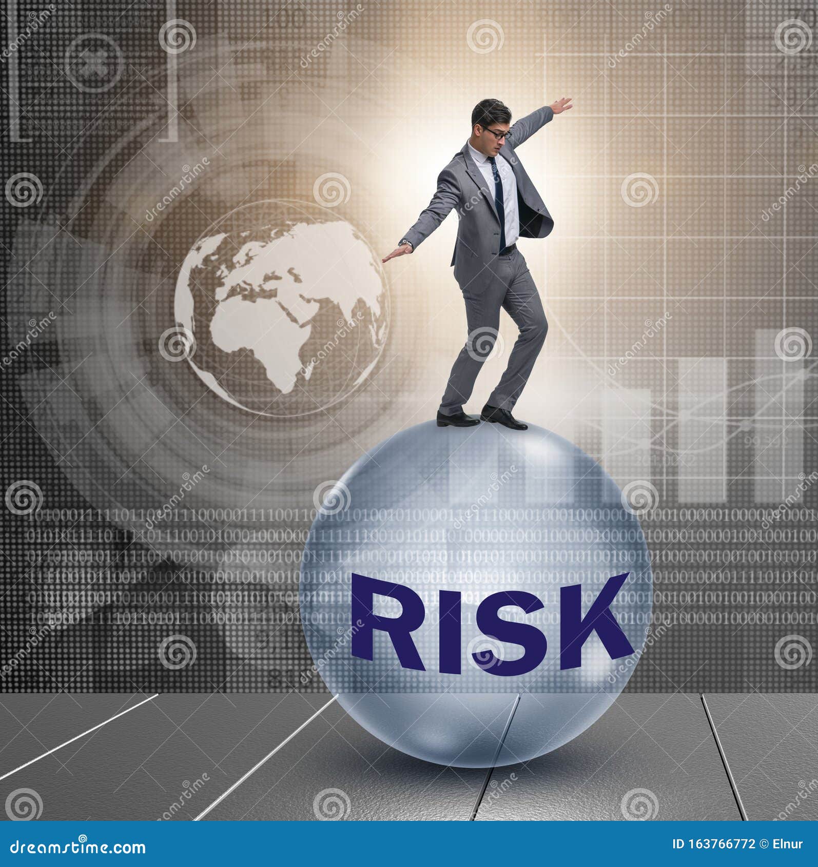 Young Businessman in Business Risk and Uncertainty Concept Stock Photo ...