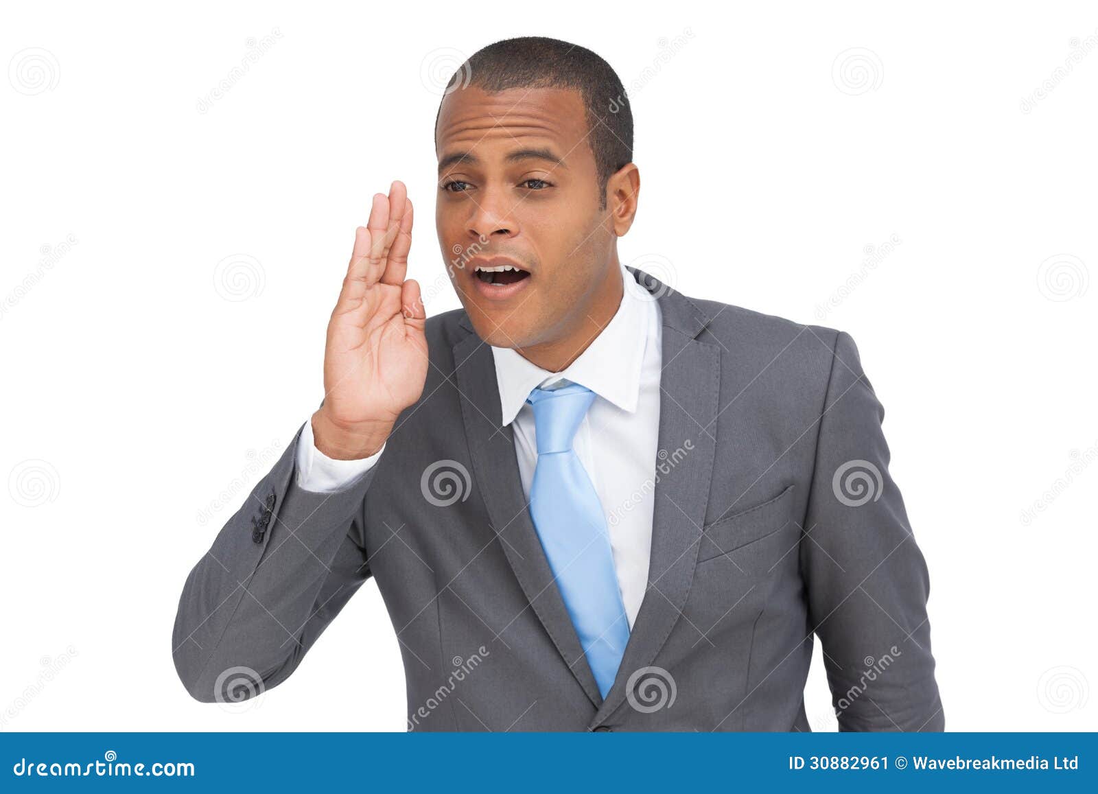 Young Businessman Calling for Someone Stock Image - Image of calling ...