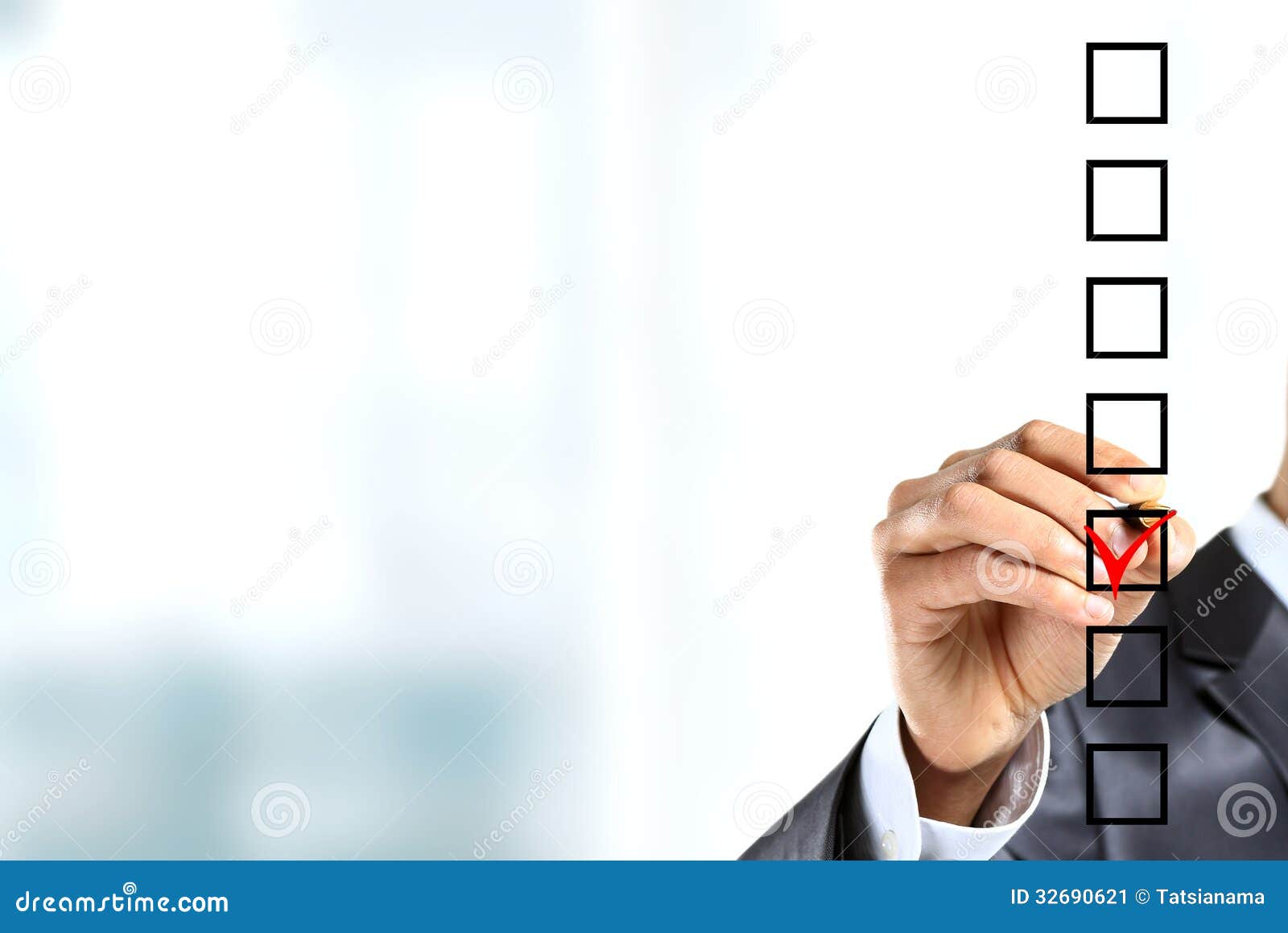 Young Businessman Checking Mark on Checklist with Marker Stock Image ...