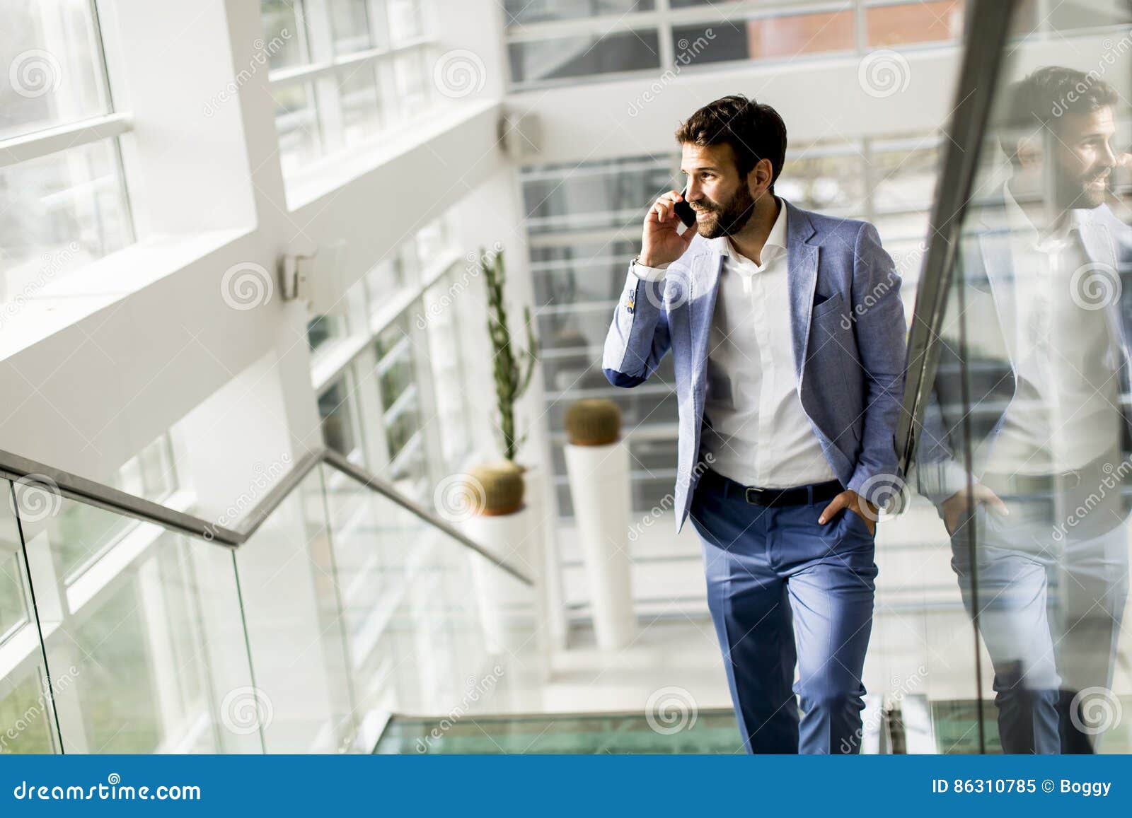 Young Businessman Climbing Stairs Stock Image - Image of lifestyle ...