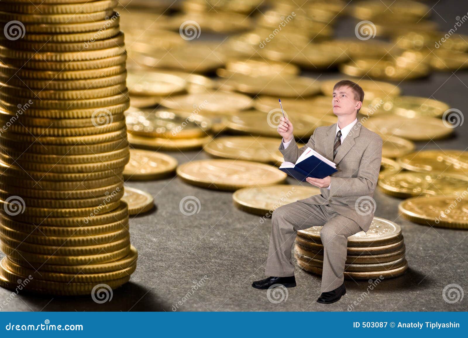 Young Businessman Count Money Stock Image - Image of business, count ...