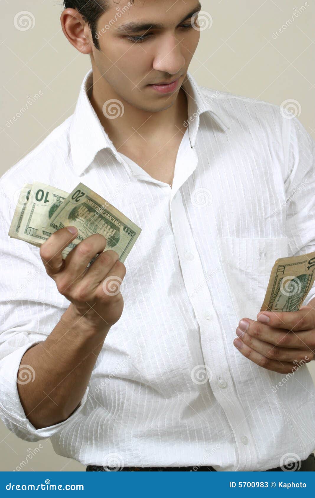 Young Businessman Counting Money Stock Image - Image of hold, hands ...