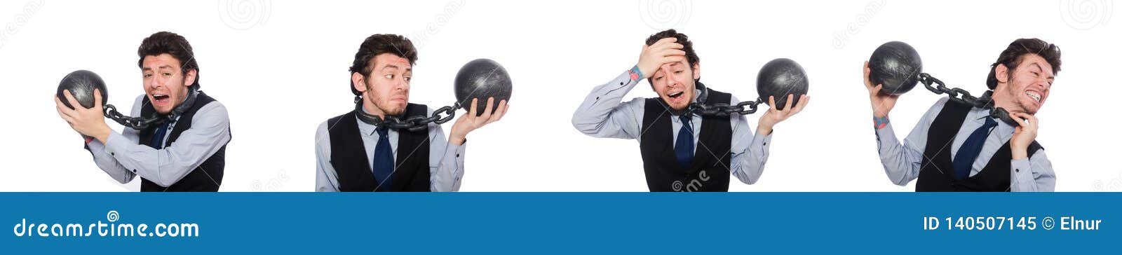 The Young Businessman with Cuffs Isolated on White Stock Image - Image ...