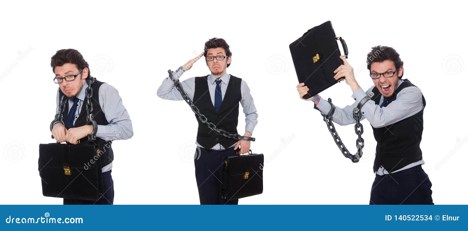 The Young Businessman with Cuffs on White Stock Photo - Image of ...
