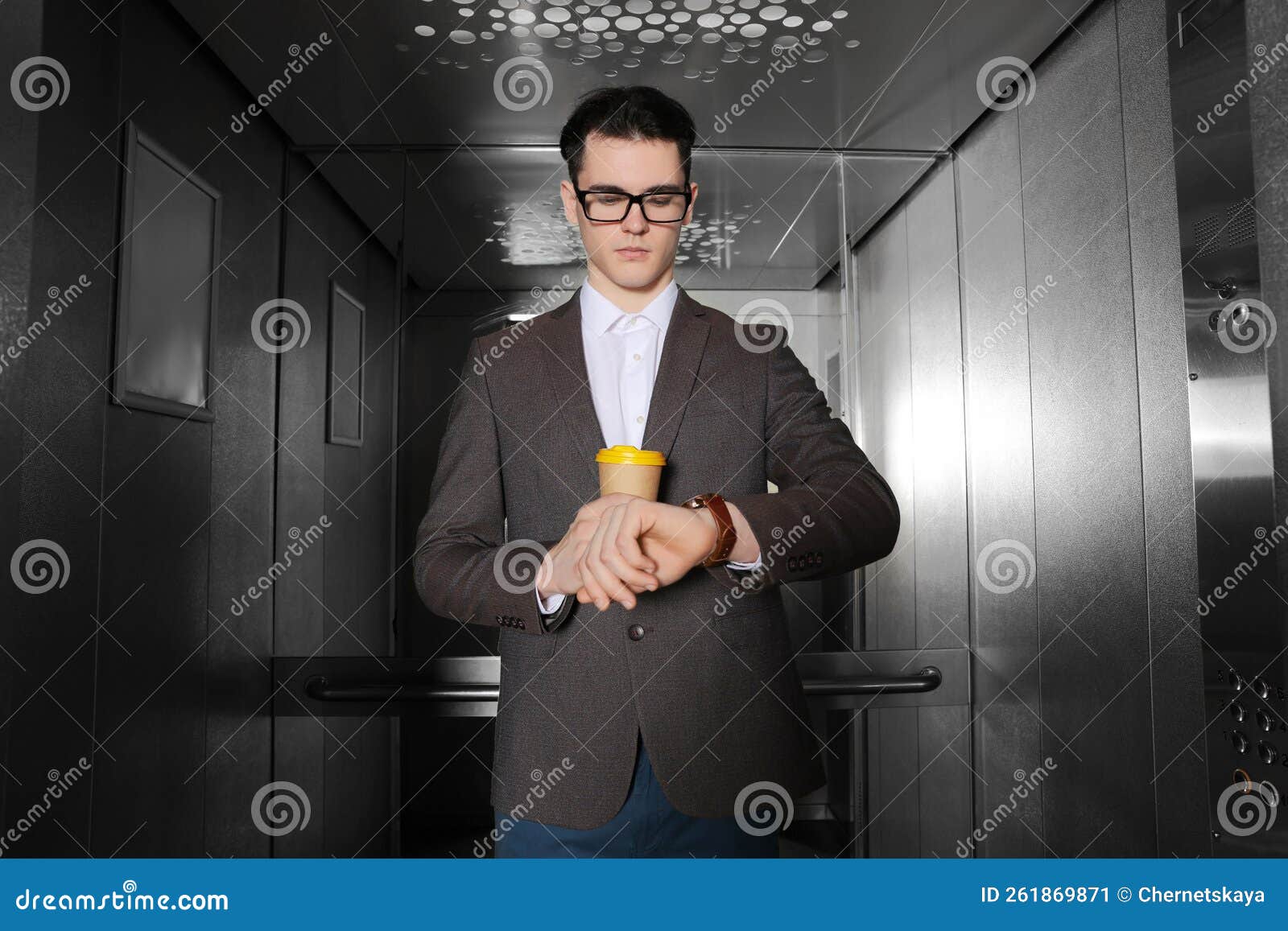 Elevator Time Machine Going To The Future Royalty-Free Stock ...