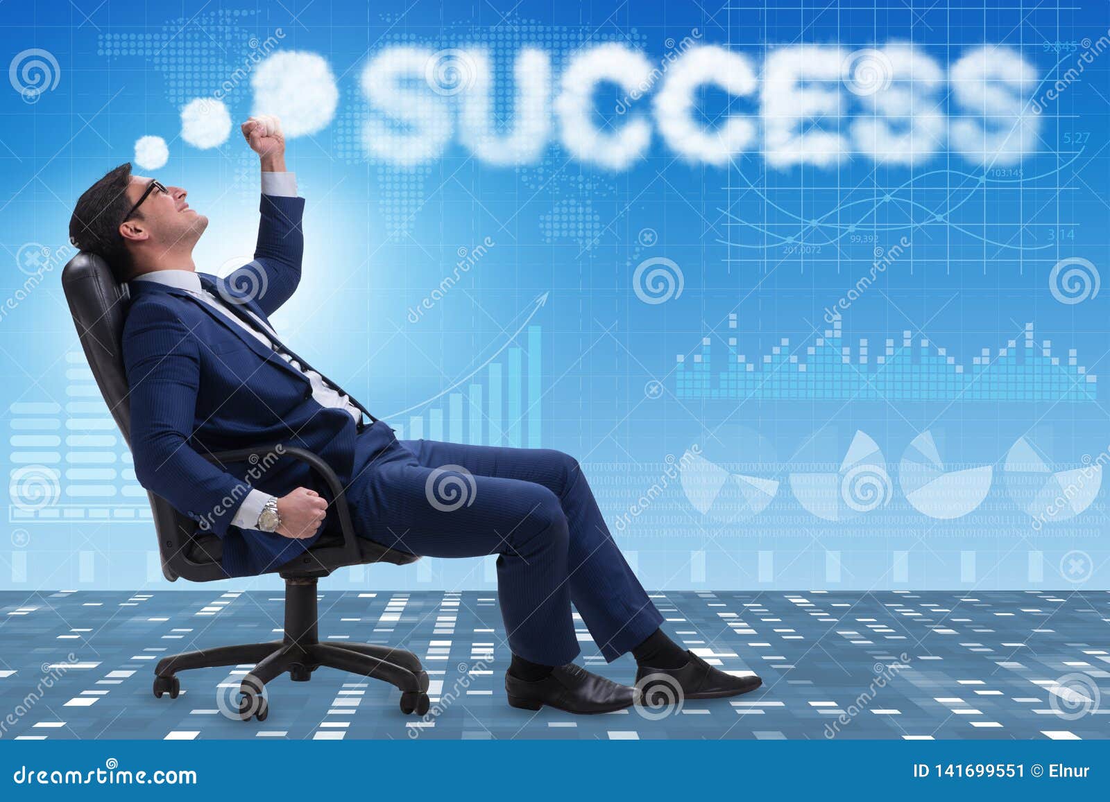 The Young Businessman Dreaming of Better Things Stock Illustration ...