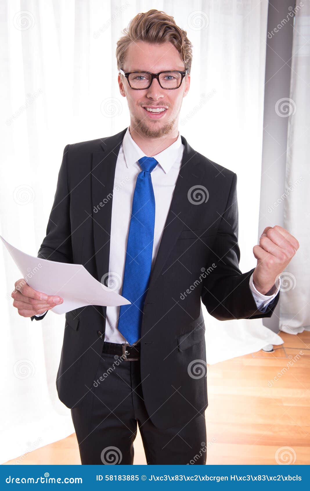 Young Businessman Enjoying a Success Stock Image - Image of enjoying ...