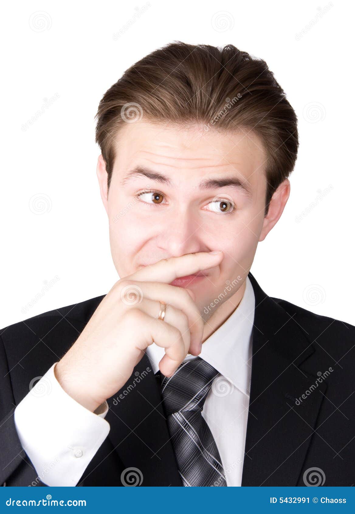 Young Businessman Feeling Smell Stock Image - Image of stinking ...