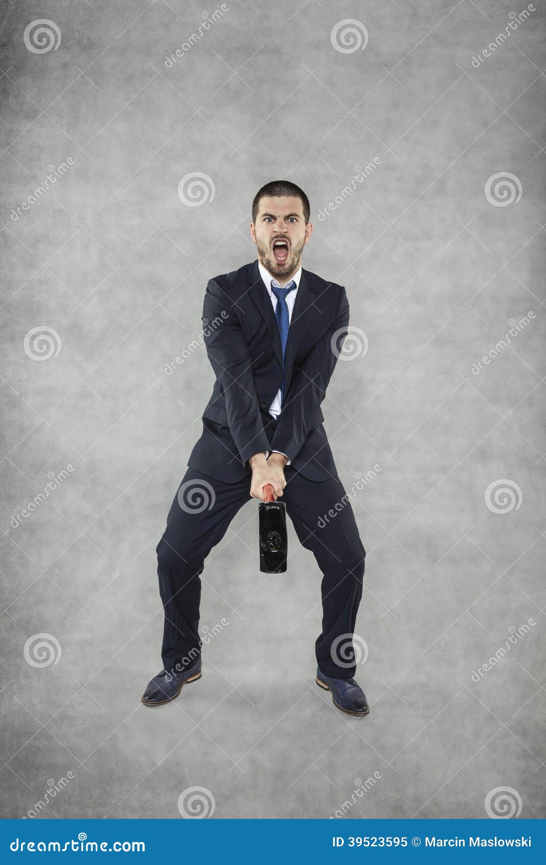 Young Businessman Fight and Attack Stock Image - Image of employer ...