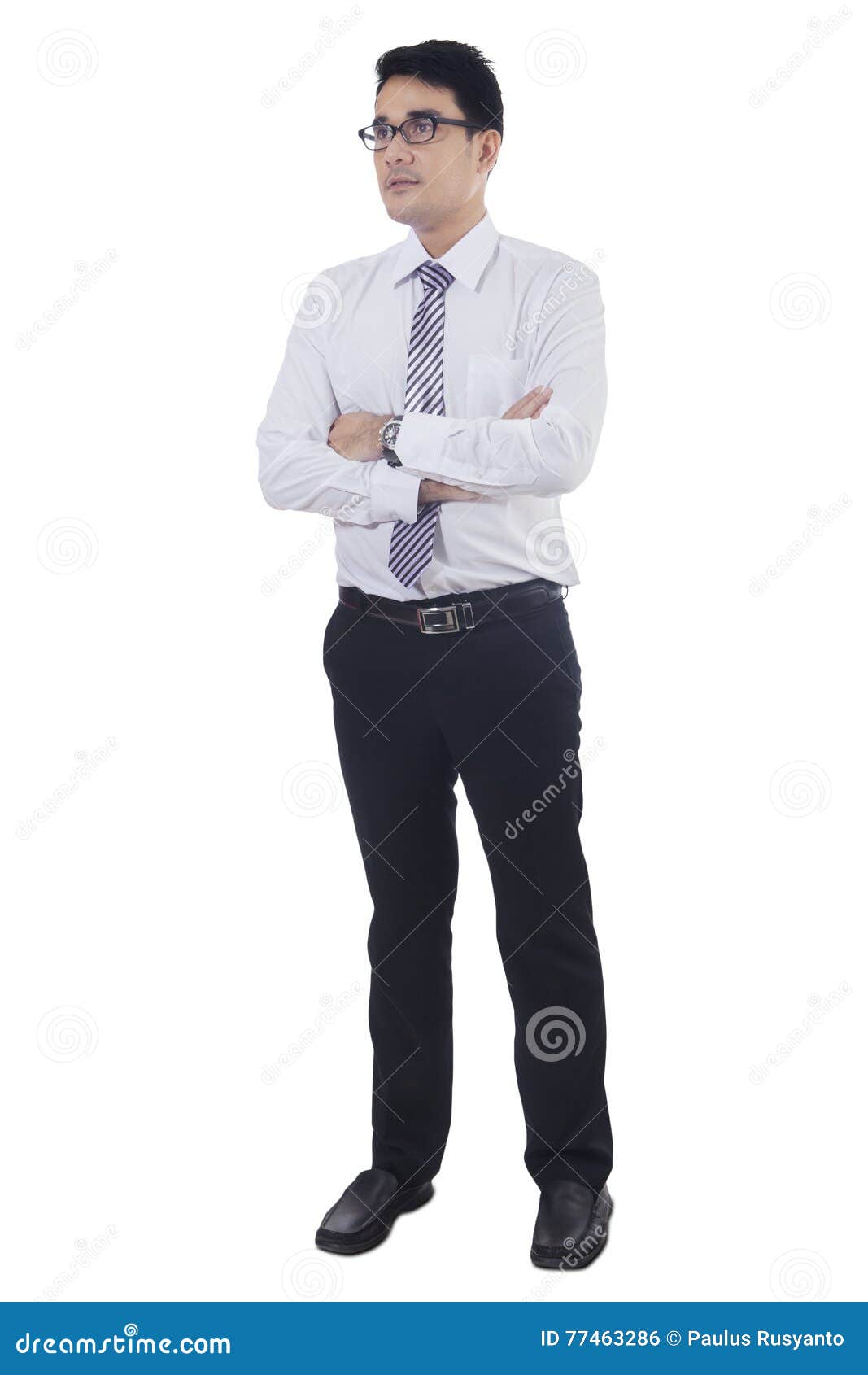Young Businessman Folded Hands in Studio Stock Photo - Image of asian ...