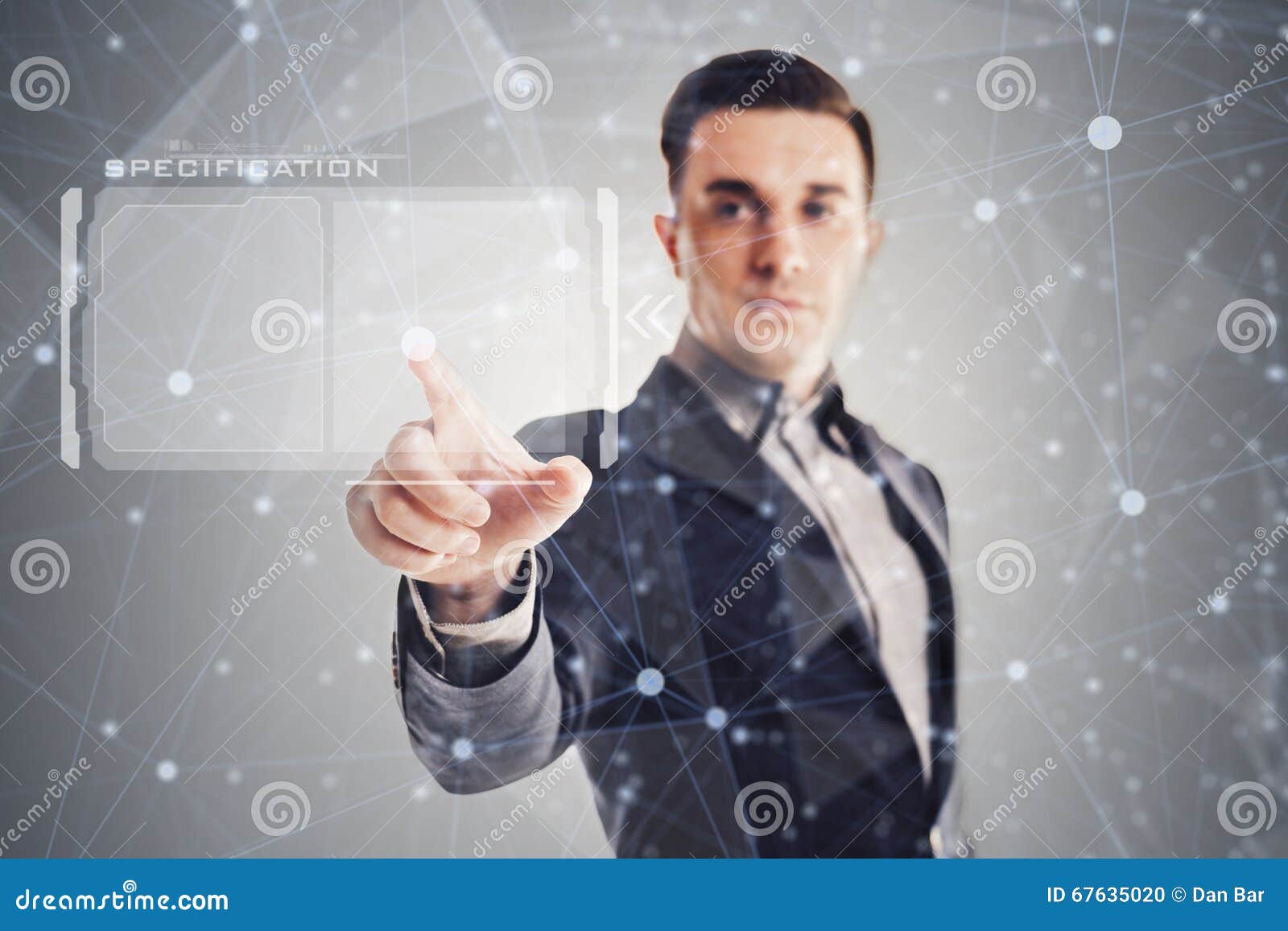 Young Businessman and Futuristic Network Concept Stock Photo - Image of ...