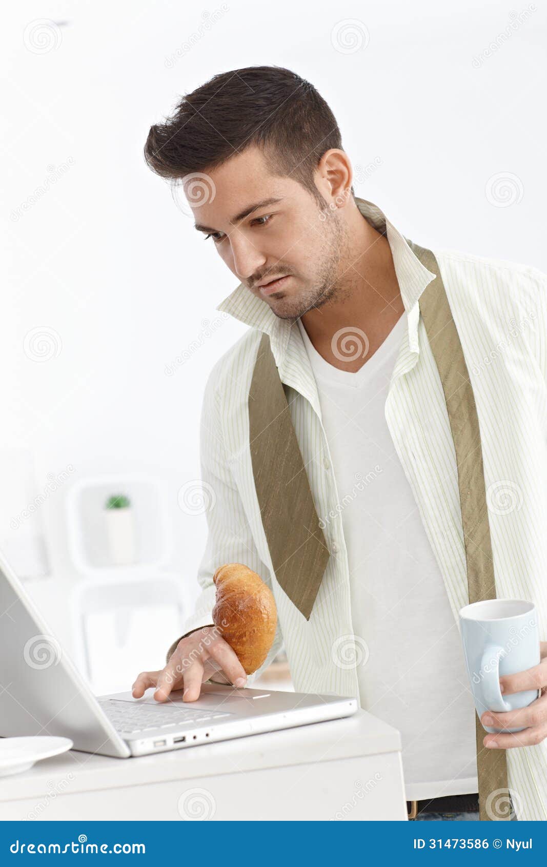 Young Businessman Getting Ready in the Morning Stock Photo - Image of ...