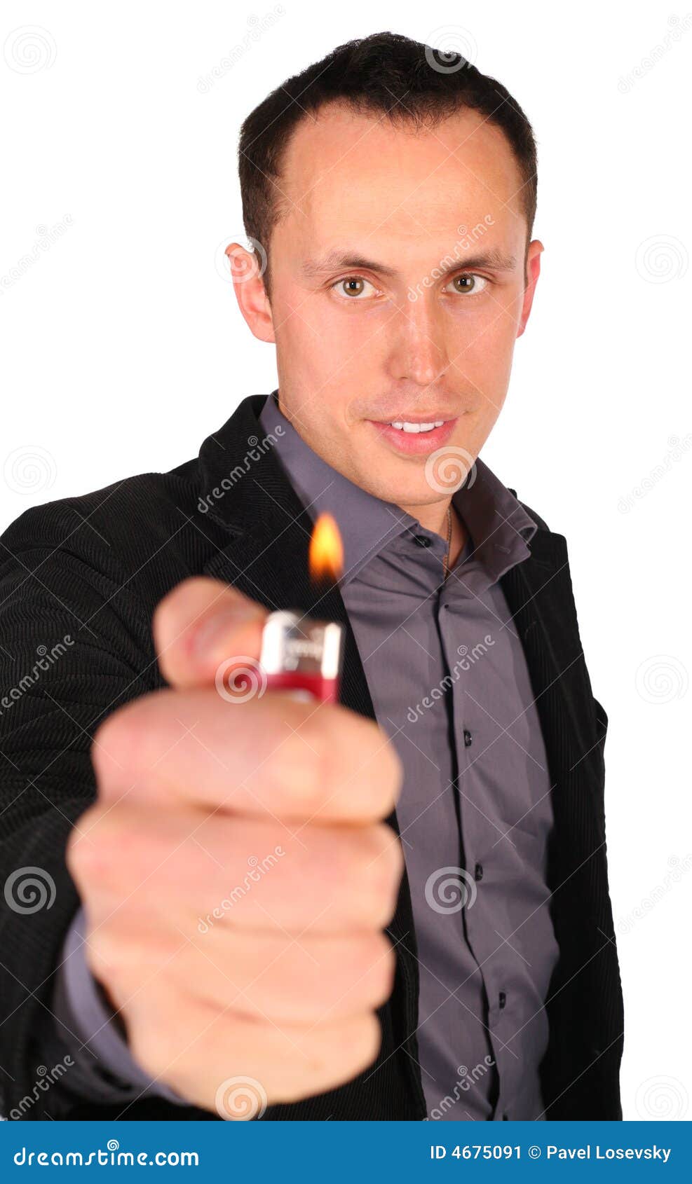 Young Businessman Gives Fire Stock Image - Image of hope, brunet: 4675091