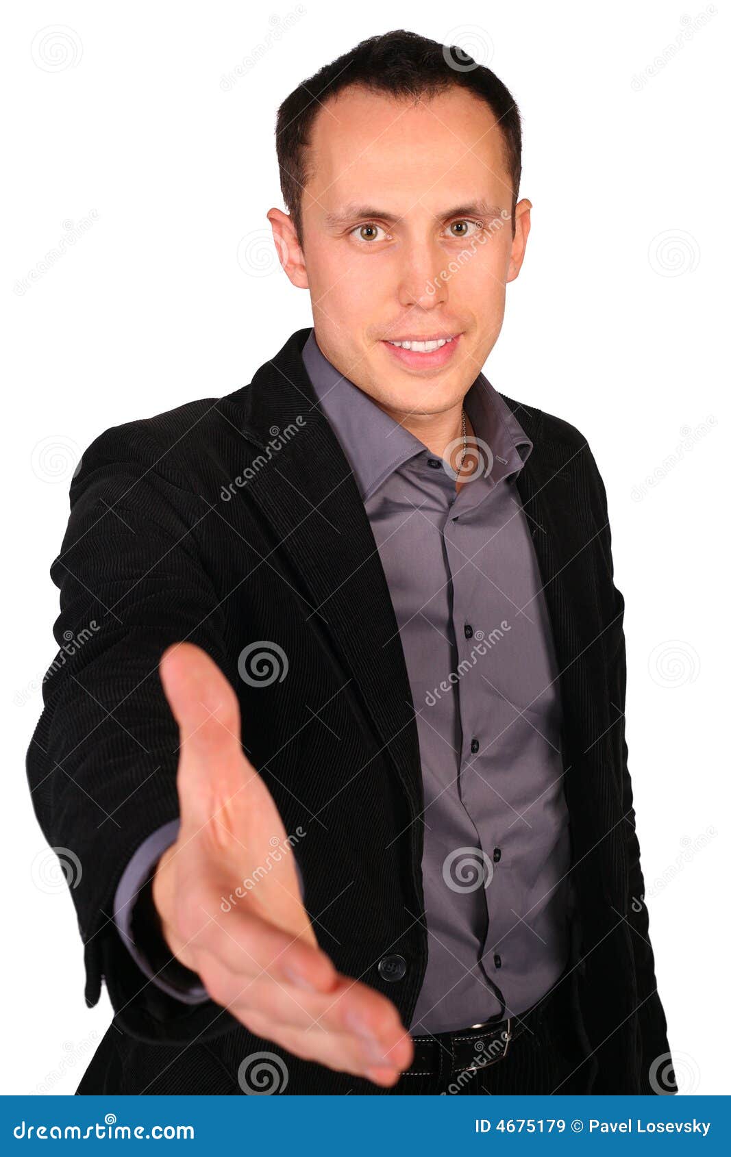 Young Businessman Gives Hand Stock Image - Image of give, corporate ...