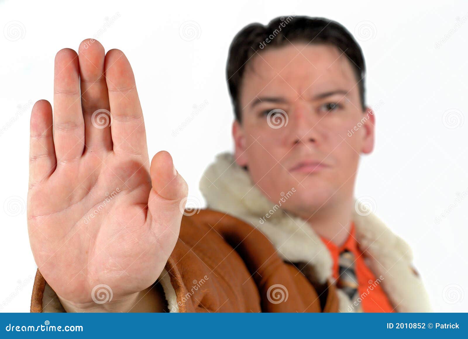 Young Businessman Giving the Stop Sign with Hand Stock Photo - Image of ...