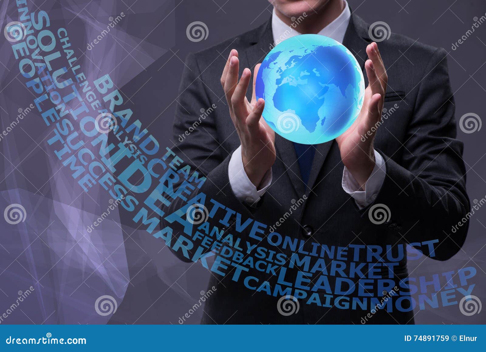 The Young Businessman in Globalisation Concept Holding Earth Stock ...