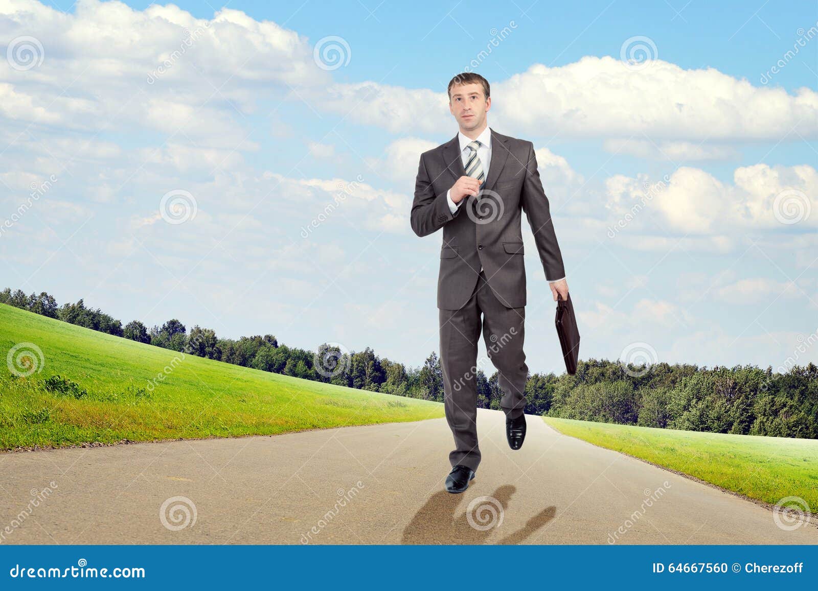 Young Businessman Going Forward Stock Photo - Image of confidence, road ...