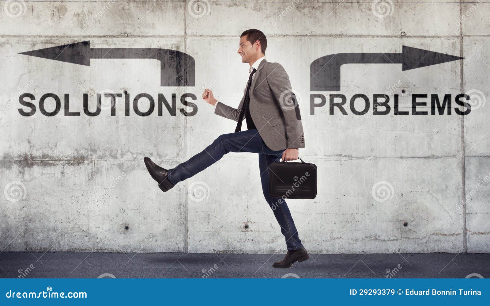 Young Businessman Going To the Solutions Stock Image - Image of smiling ...