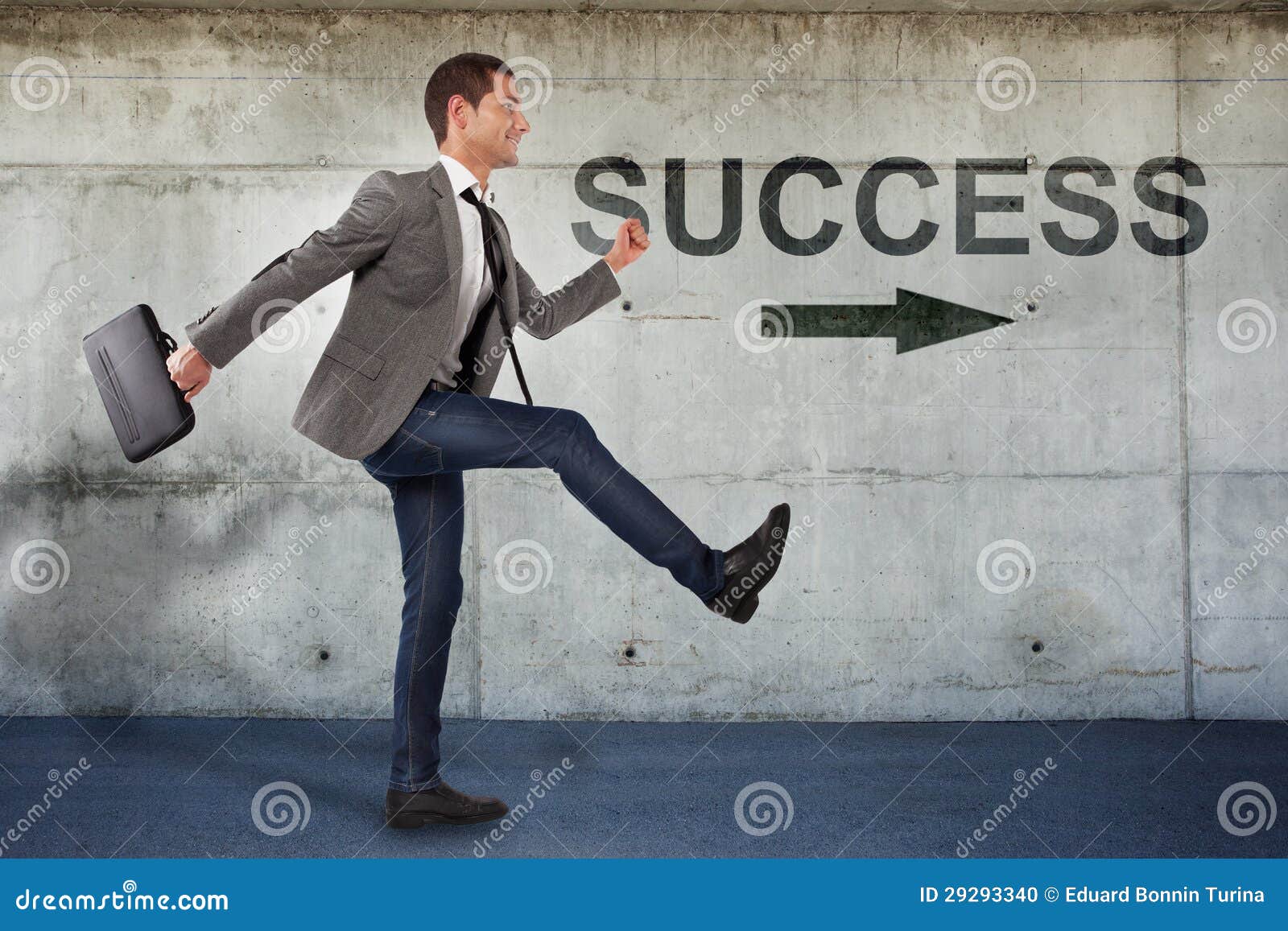 Young Businessman Going To the Success. Stock Photo - Image of success ...