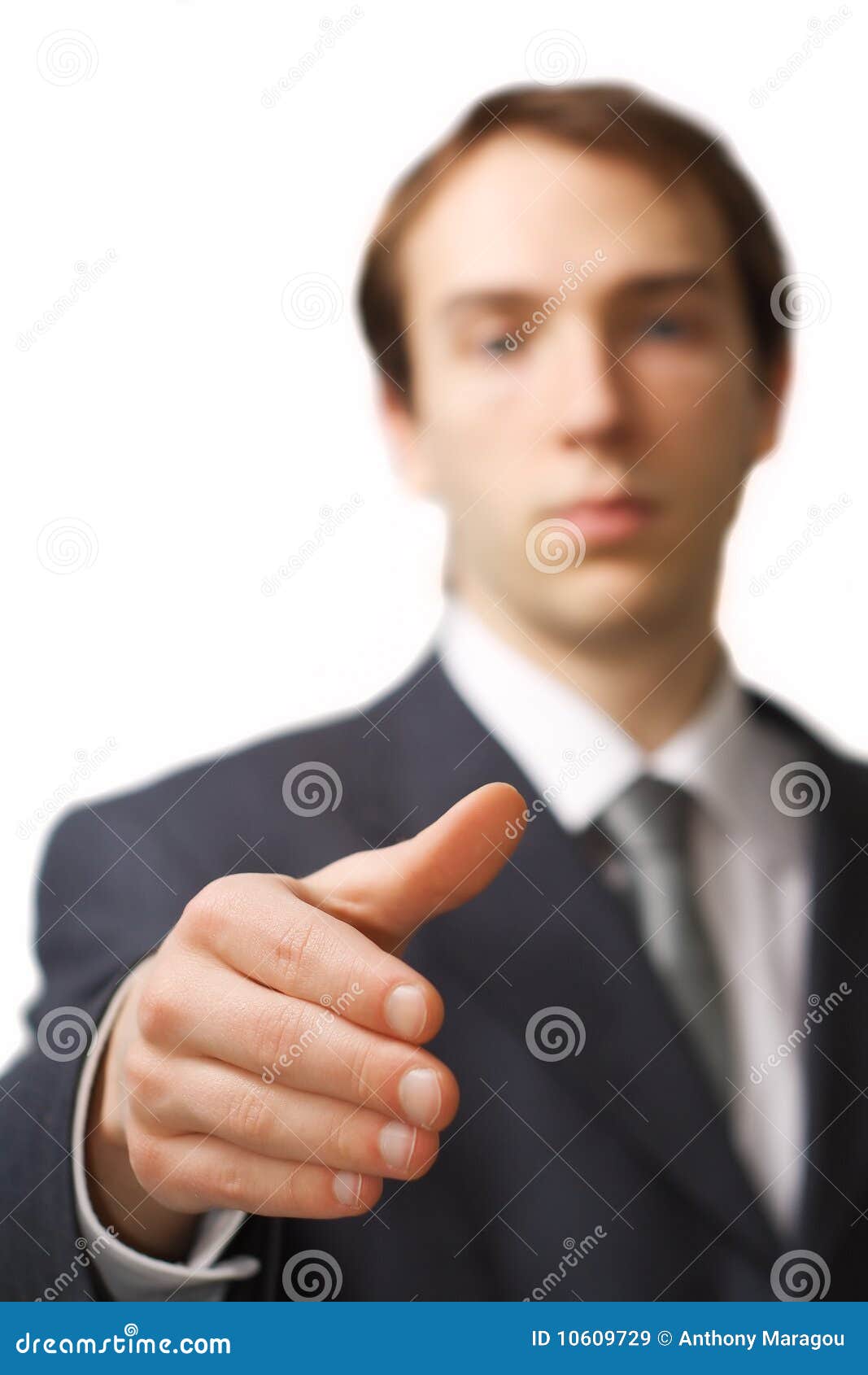 Young Businessman Handshake Focus on the Hand Stock Image - Image of ...