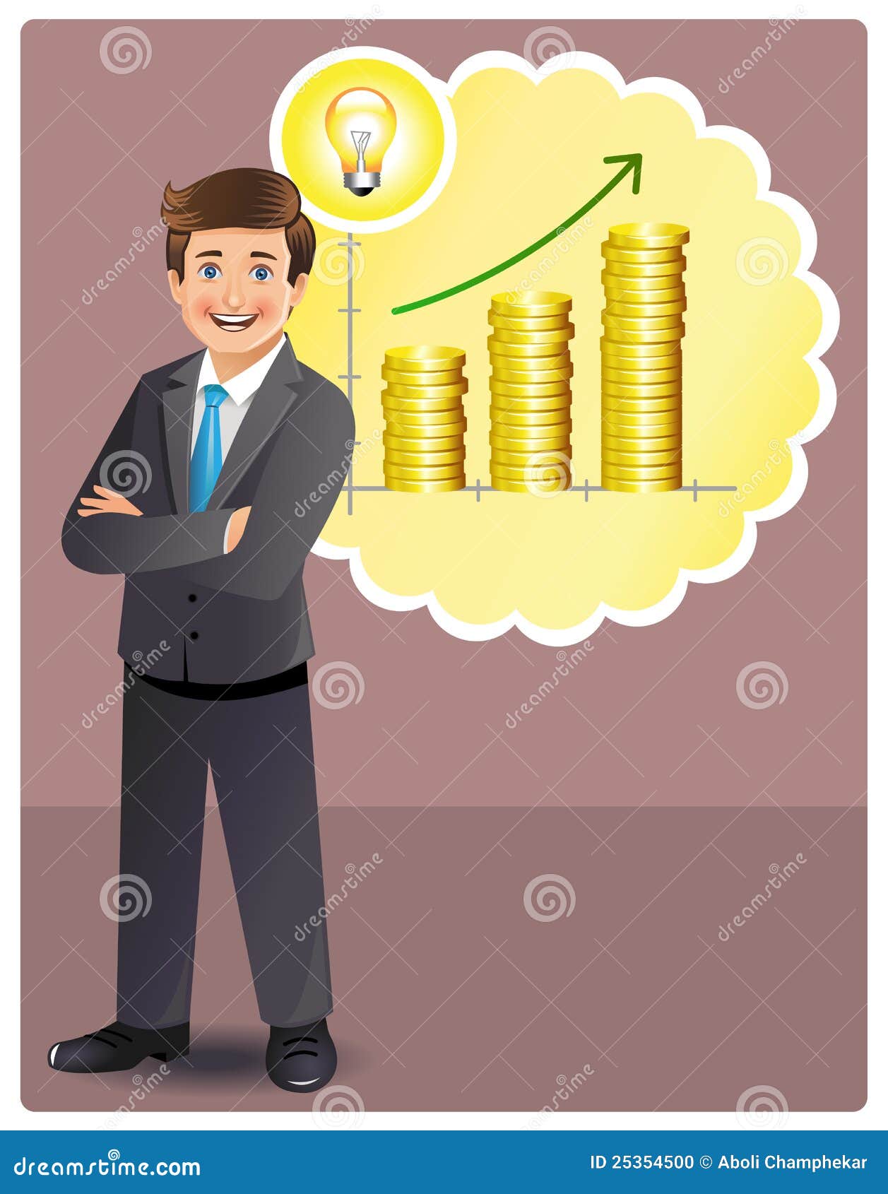 Young Businessman Has Profitable Idea Stock Vector - Illustration of ...
