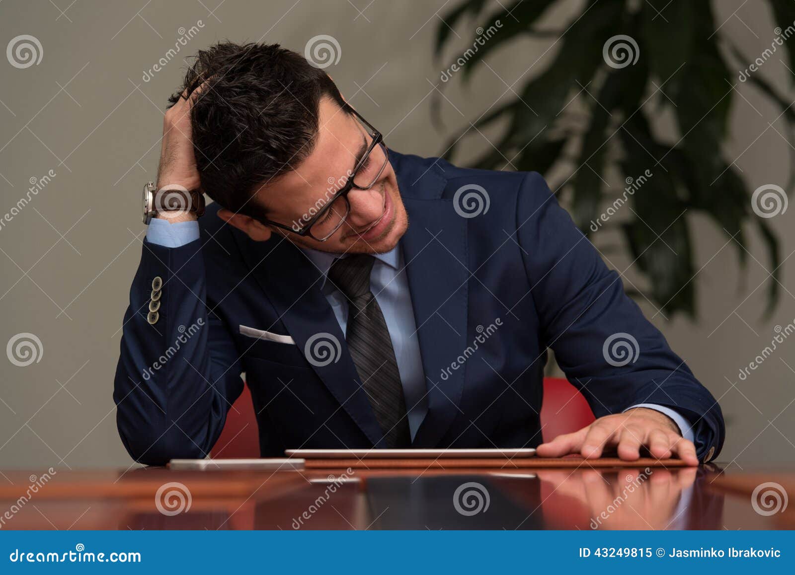 Young Businessman Having Stress in the Office Stock Image - Image of ...