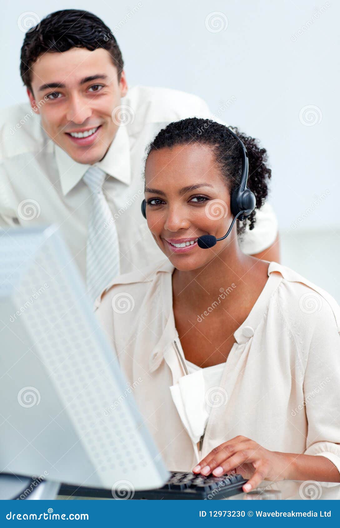 Young Businessman Helping His Colleague Stock Photo - Image of ...
