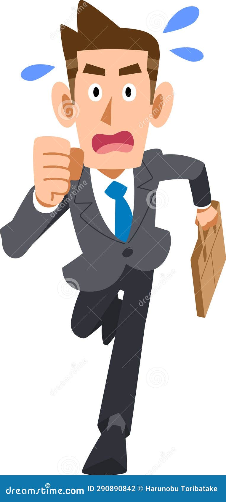 A Young Businessman Holding a Bag and Running in a Hurry Stock ...