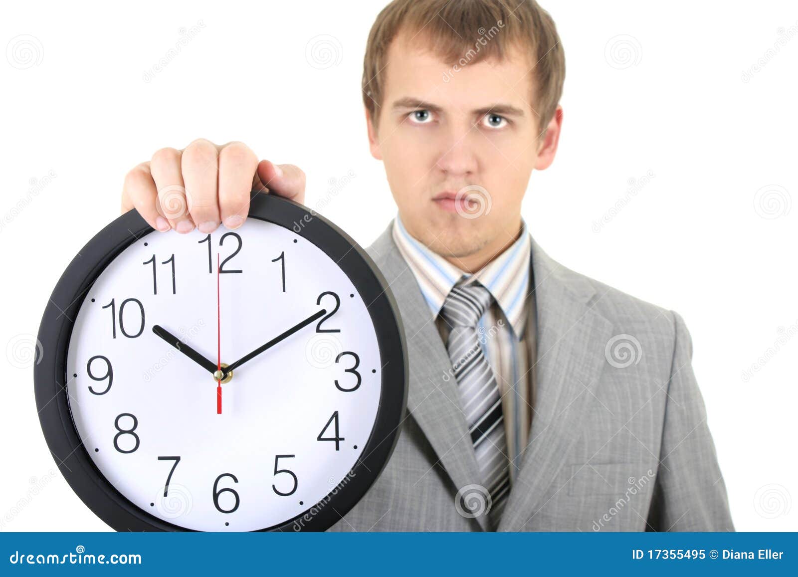 Young Businessman Holding a Clock Stock Image - Image of caucasian ...