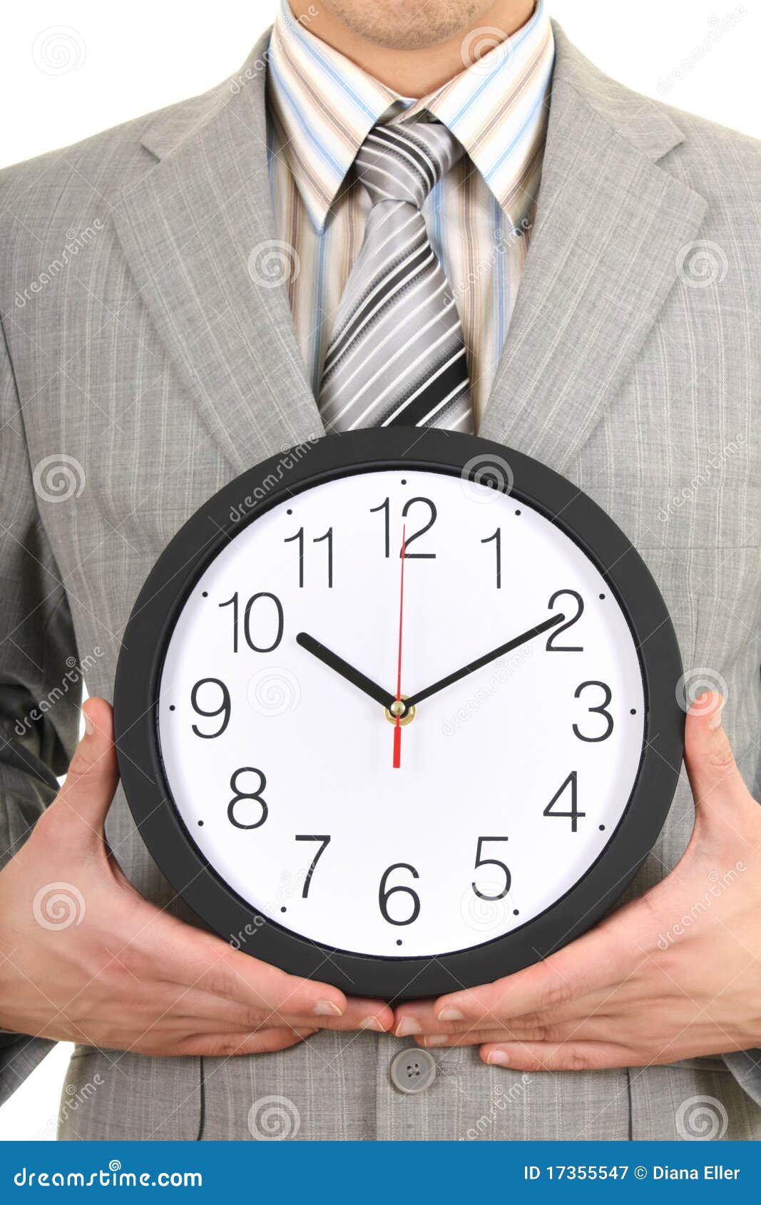 Young Businessman Holding a Clock Stock Image - Image of caucasian ...