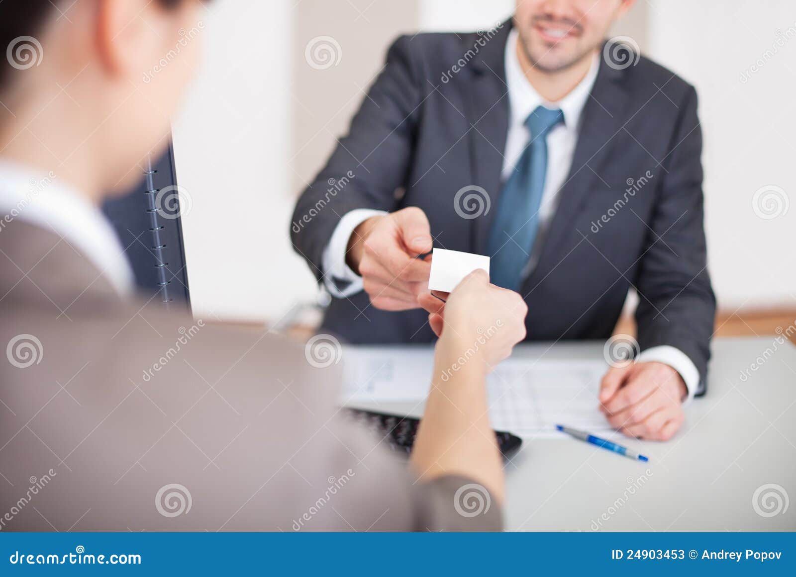 Young Businessman at the Interview Stock Image - Image of giving ...