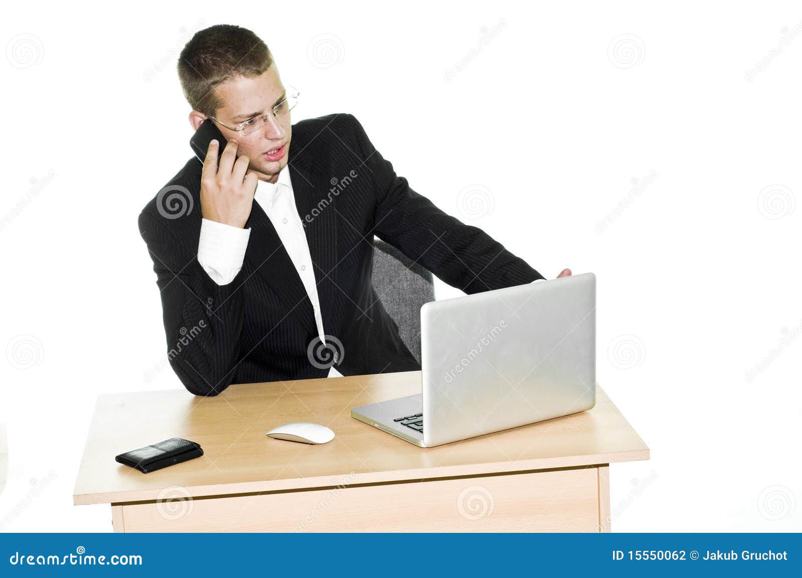 Young Businessman Irritated, Working in Office Stock Photo - Image of ...