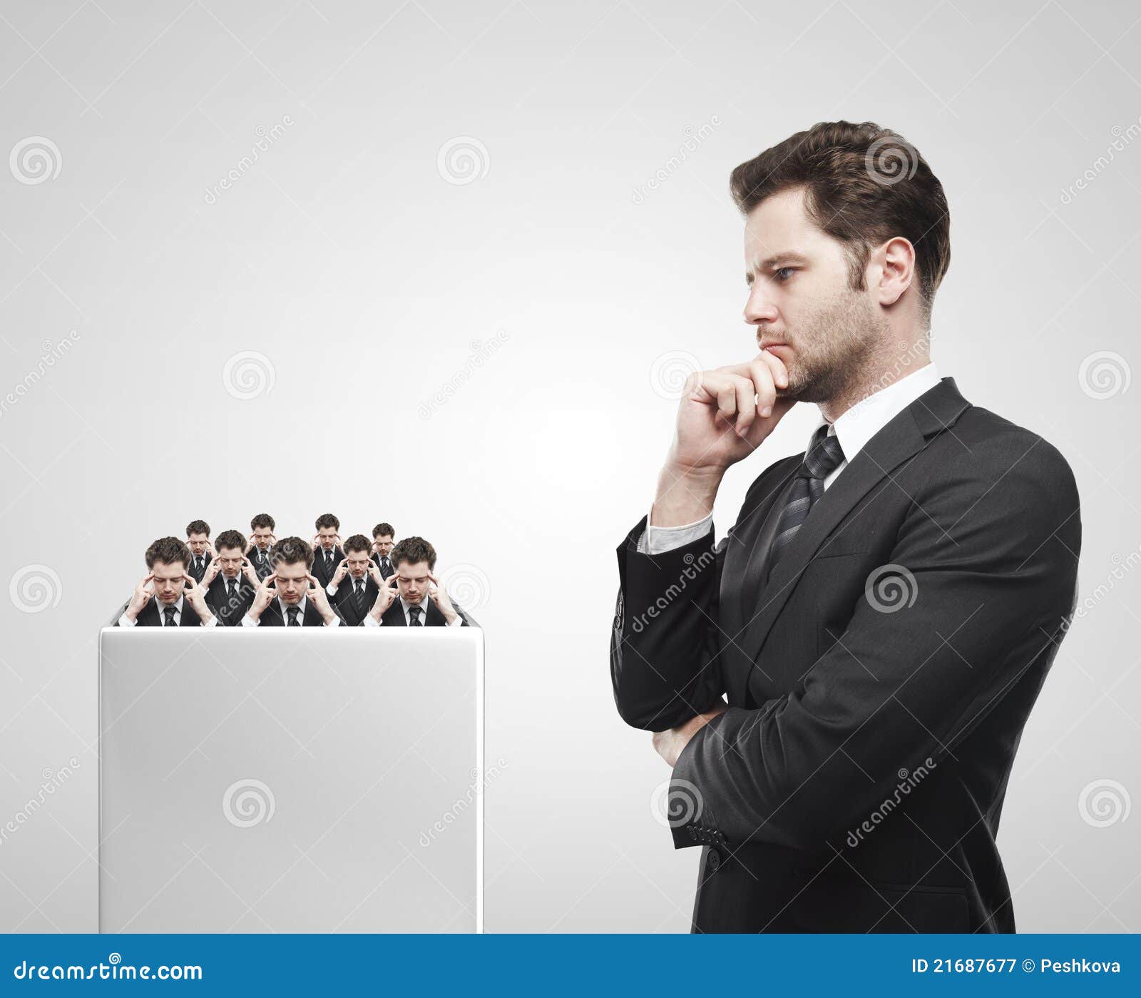 Young Businessman Look at the Group of Businessme Stock Image - Image ...