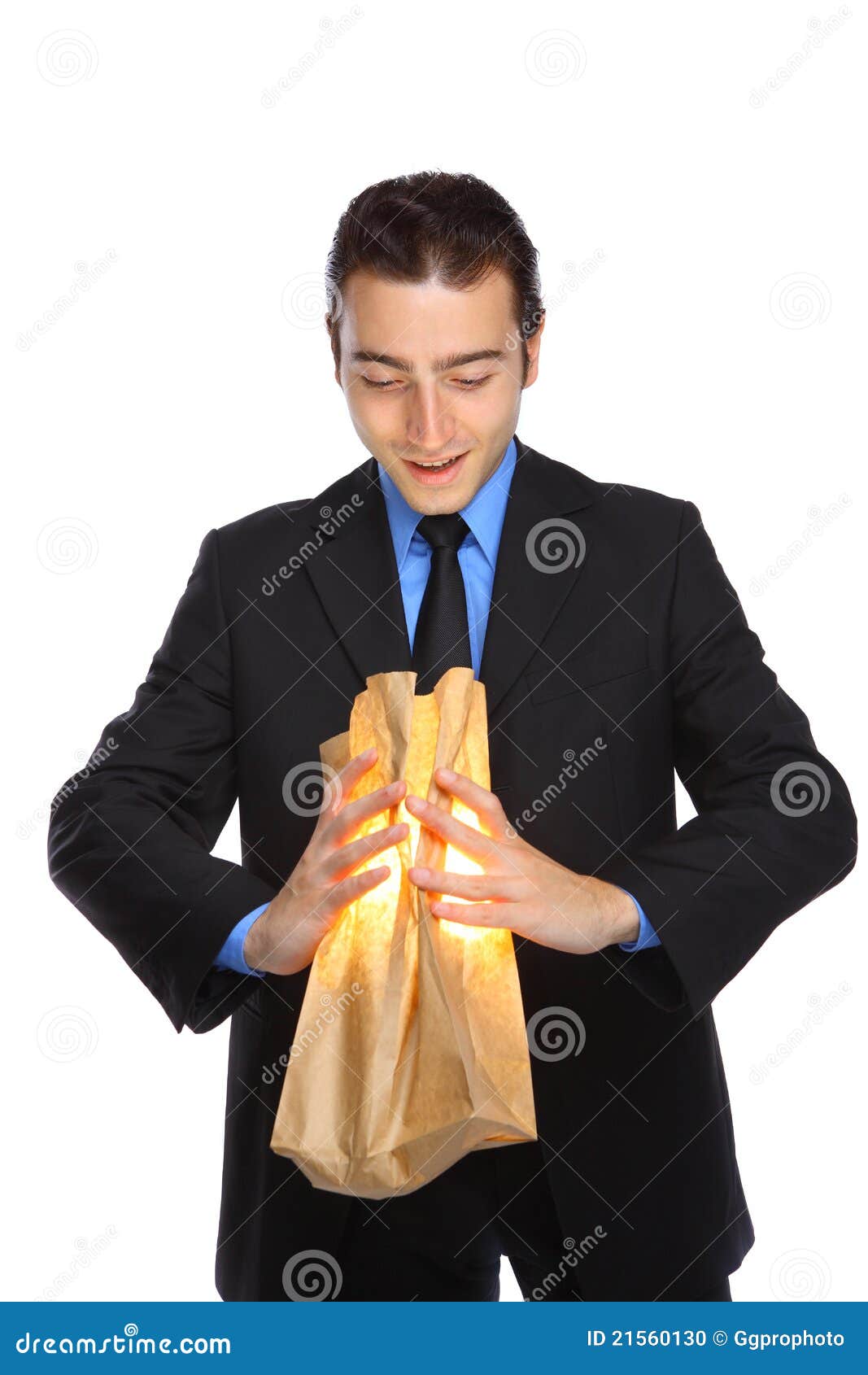 Young Businessman Looking for Hope Stock Photo - Image of male, light ...