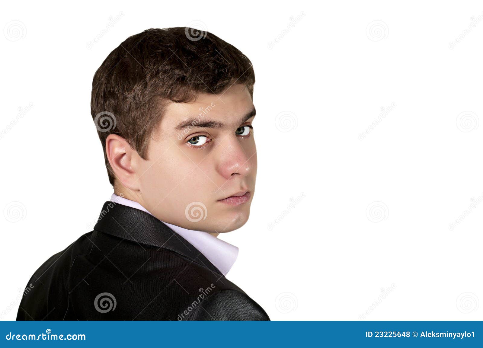 Young Businessman Looking Over His Shoulder Stock Photo - Image of ...
