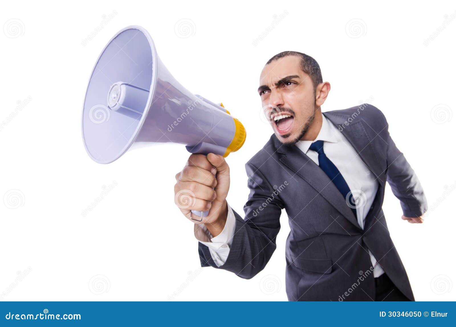 Young Businessman with Loudspeaker Stock Photo - Image of caucasian ...