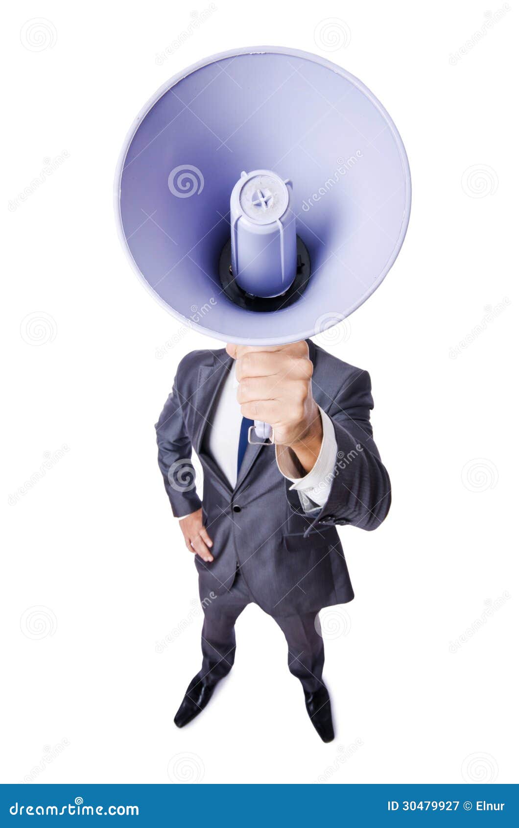 Young Businessman with Loudspeaker Stock Image - Image of holding ...