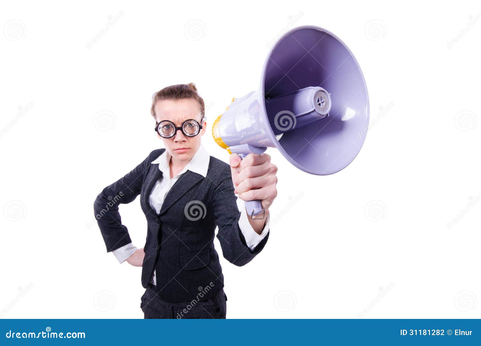 Young Businessman with Loudspeaker Stock Photo - Image of loud ...
